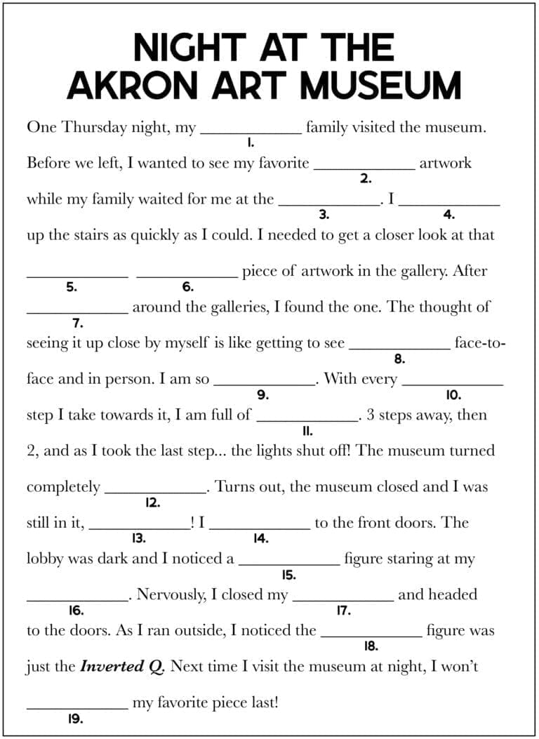AAM Mad Libs - Akron Art Museum