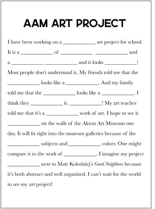 AAM Mad Libs - Akron Art Museum